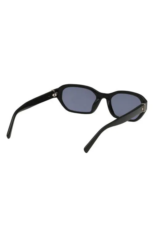Abercrombie 52mm Oval Sunglasses - Shiny Black /smoke Lens