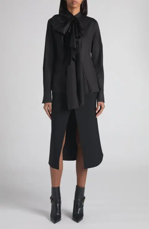 Alexander McQueen Ruffle Bow Cotton Shirt