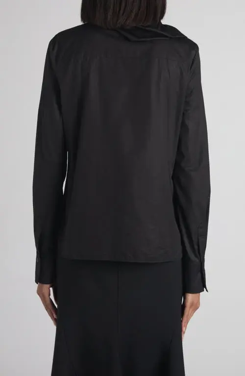 Alexander McQueen Ruffle Bow Cotton Shirt
