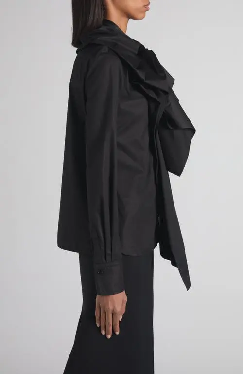 Alexander McQueen Ruffle Bow Cotton Shirt