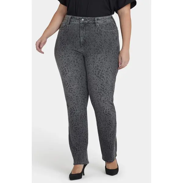 NYDJ Marilyn High Waist Straight Leg Jeans - Grey Daniela Ditsy