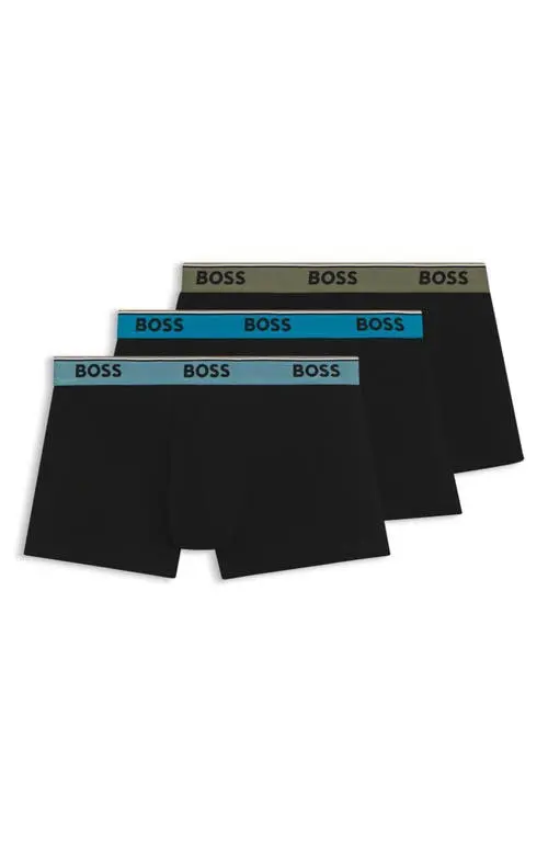 BOSS Assorted 3-pack Power Stretch Cotton Trunks - Black Multi Pack
