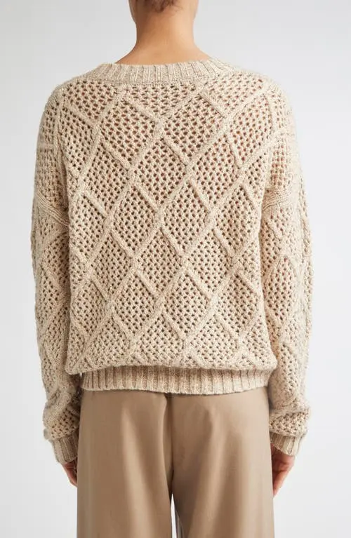 Max Mara Ellade Diamond Wool & Cashmere Crewneck Sweater