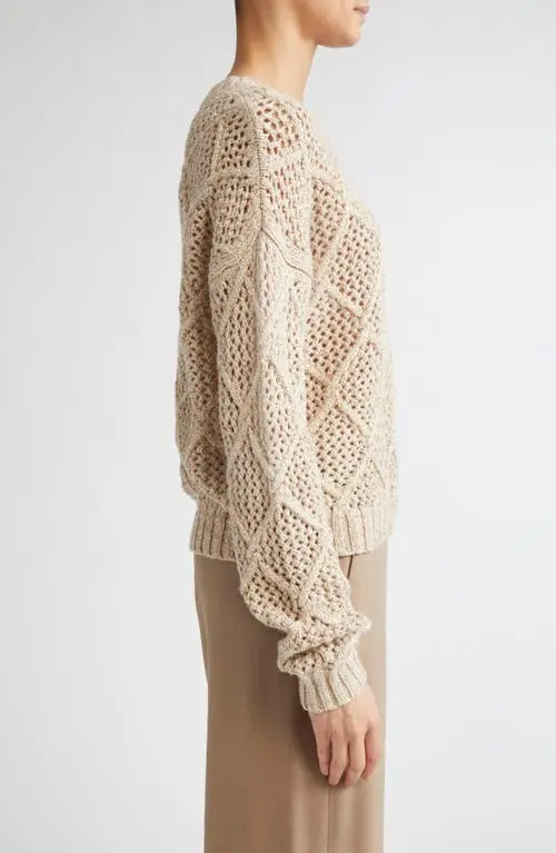 Max Mara Ellade Diamond Wool & Cashmere Crewneck Sweater
