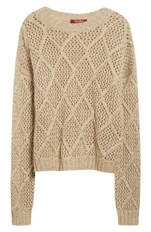 Max Mara Ellade Diamond Wool & Cashmere Crewneck Sweater