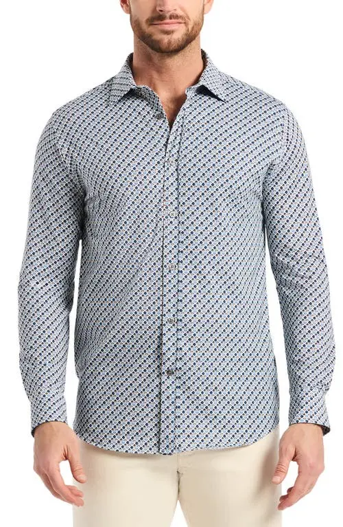 Robert Graham Cooper Geo Stretch Cotton Button-up Shirt