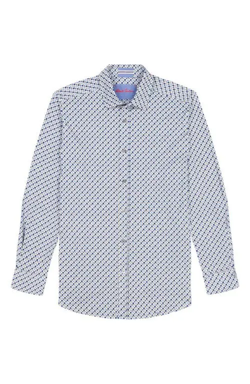 Robert Graham Cooper Geo Stretch Cotton Button-up Shirt