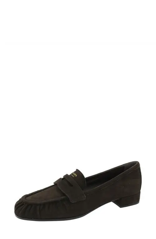 Prada Ruched Penny Loafer - Moro