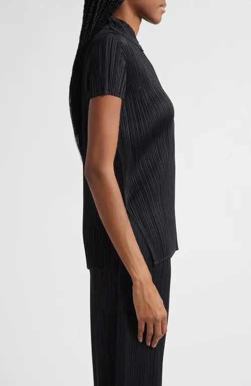 Issey Miyake Monthly Colors August Pleated Polo - Black