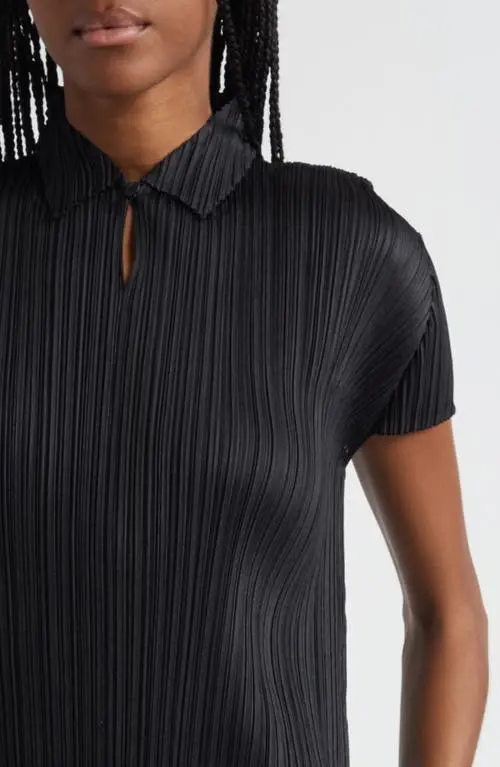 Issey Miyake Monthly Colors August Pleated Polo - Black