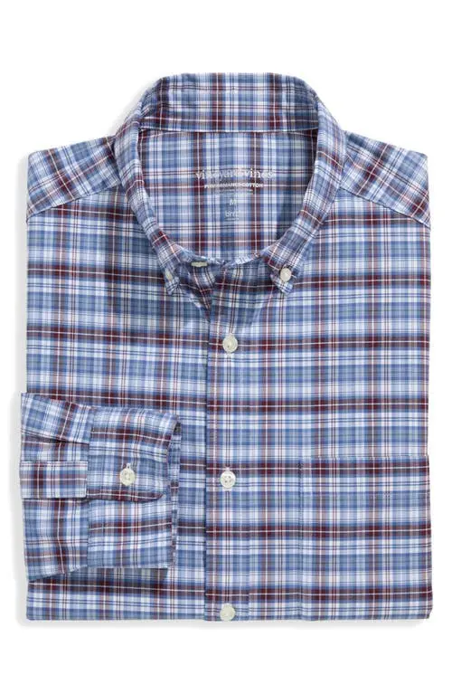 Vineyard Vines Faraway Performance Cotton Blend Button-down Shirt - Summer Evening