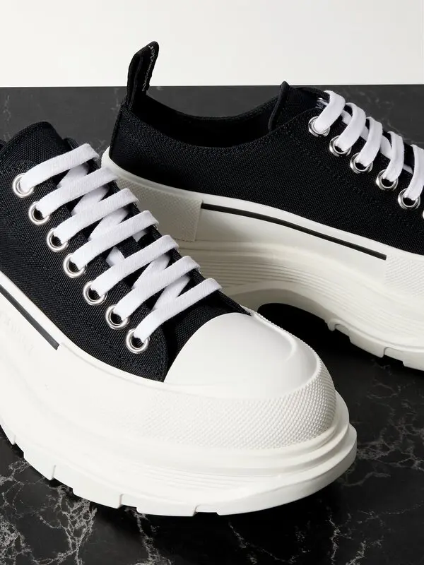 Alexander McQueen Tread Slick Canvas Sneakers - Black