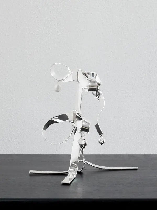 Completedworks Pearl-embellished -plated Candle Holder - Silver