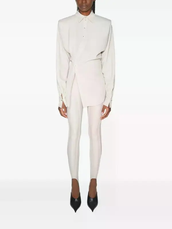 MUGLER Button Shirt With Draped Shoulder