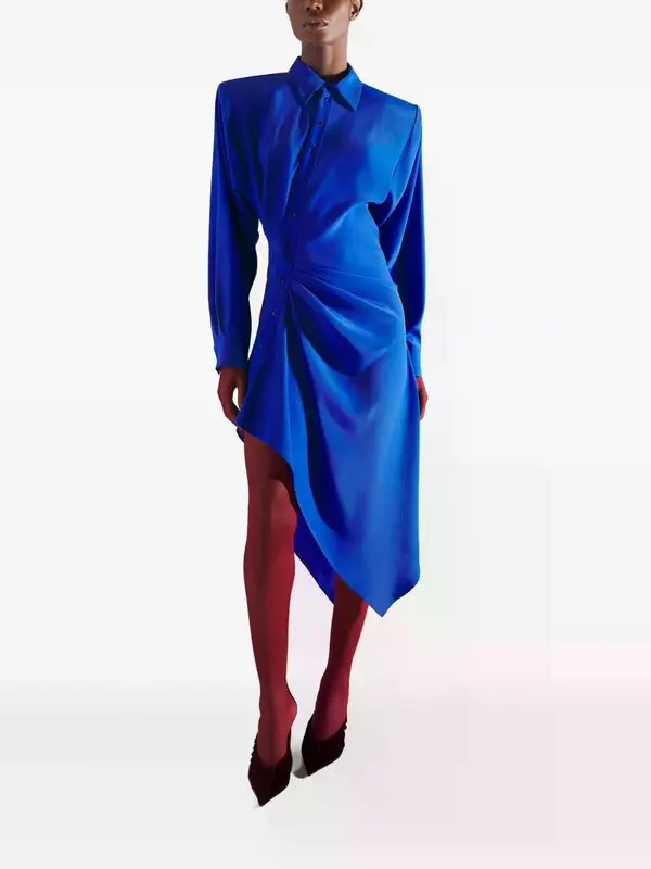 MUGLER Padded-shoulder Asymmetrical Dress