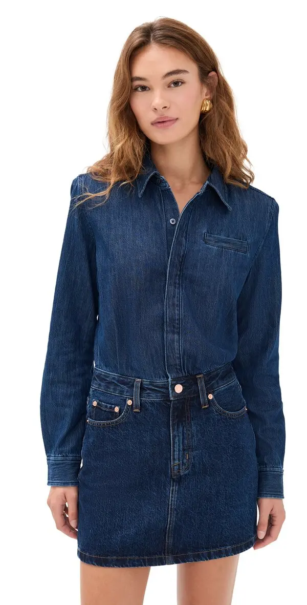 PISTOLA Pixie Denim Mini Shirt Dress