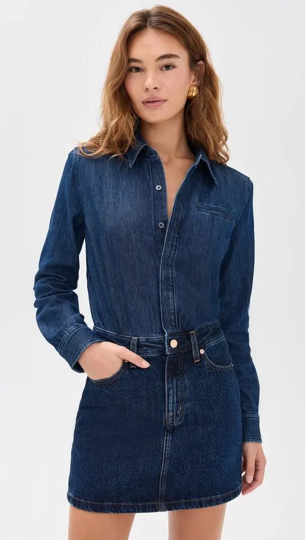 PISTOLA Pixie Denim Mini Shirt Dress