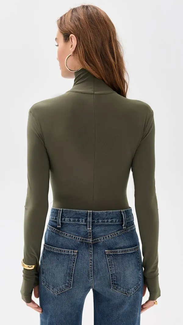 Norma Kamali Long Sleeve Turtle Bodysuit