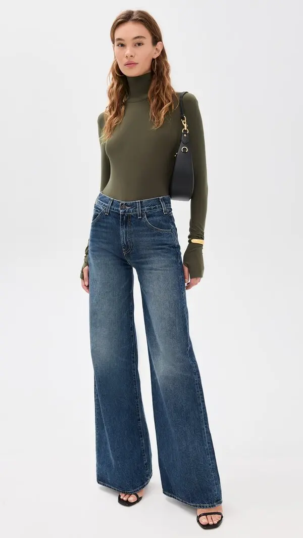 Norma Kamali Long Sleeve Turtle Bodysuit