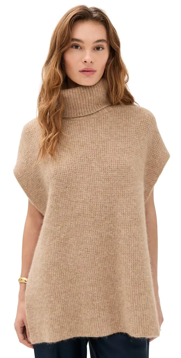 JAMES PERSE Waffle Knit Funnel Neck Tunic