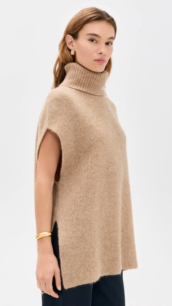 JAMES PERSE Waffle Knit Funnel Neck Tunic