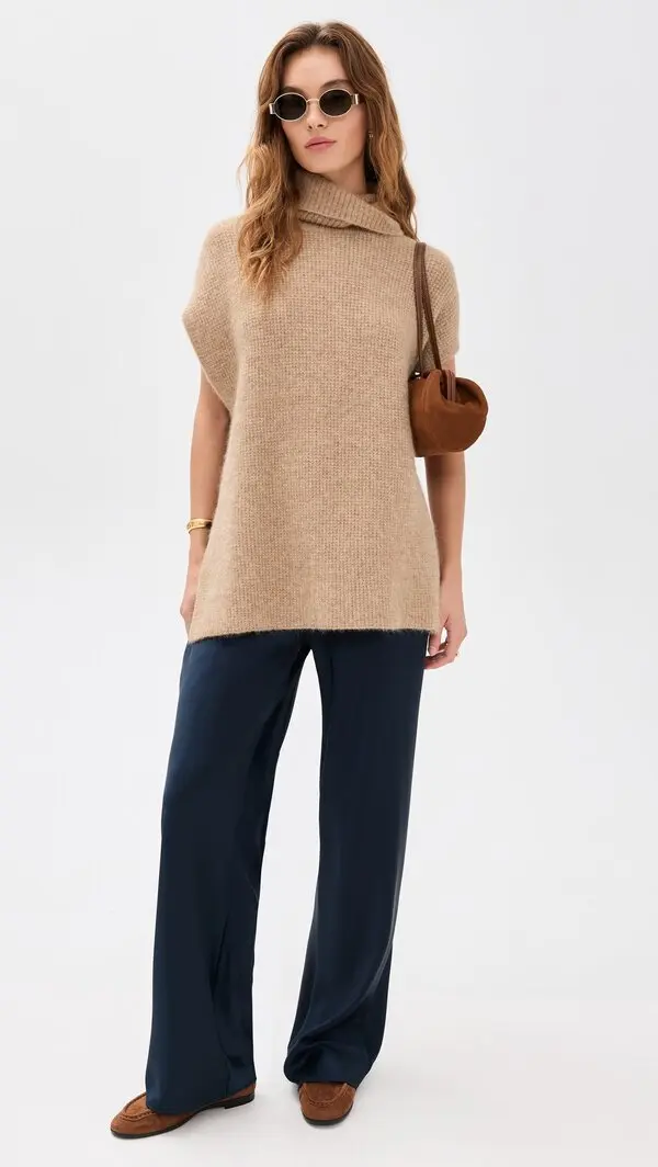 JAMES PERSE Waffle Knit Funnel Neck Tunic