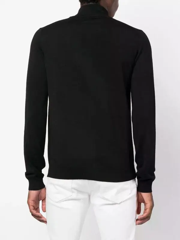 Hugo Zipped Virgin Wool Jumper