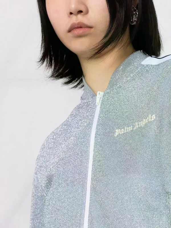 Palm Angels Logo-print Glitter Zip-up Jacket