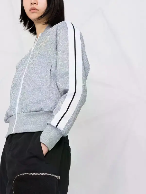 Palm Angels Logo-print Glitter Zip-up Jacket