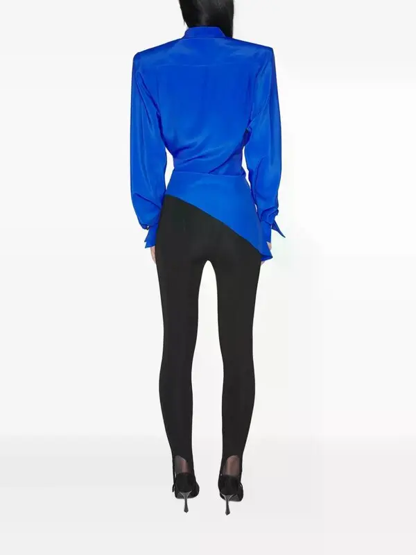 MUGLER Padded-shoulder Gathered Shirt