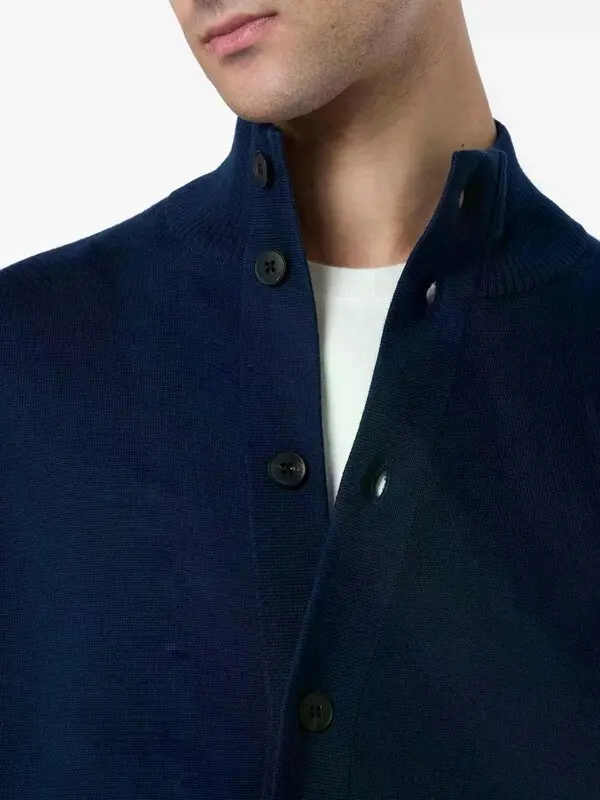MC2 SAINT BARTH High-neck Button Cardigan - Blue