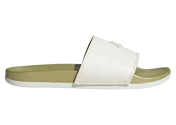 Adidas Adilette Comfort Slides - Core White/gold Metallic