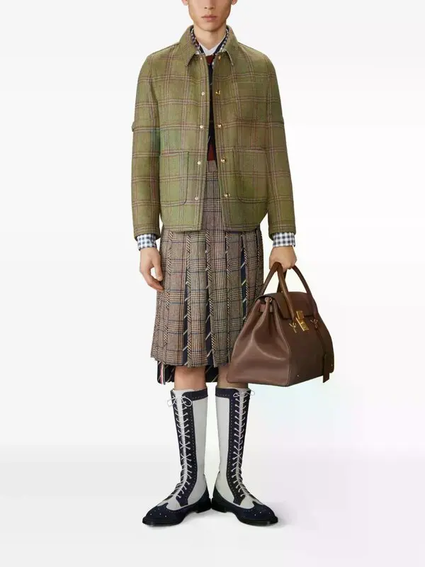 Thom Browne Checked Wool Jacket - Green