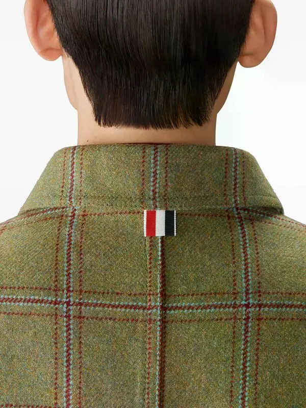 Thom Browne Checked Wool Jacket - Green
