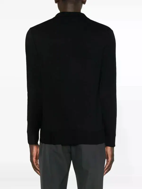 Canali Long-sleeve Polo Shirt - Black