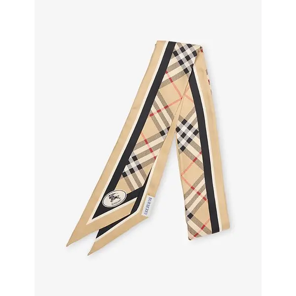 Burberry Check-print Silk Scarf - Sand