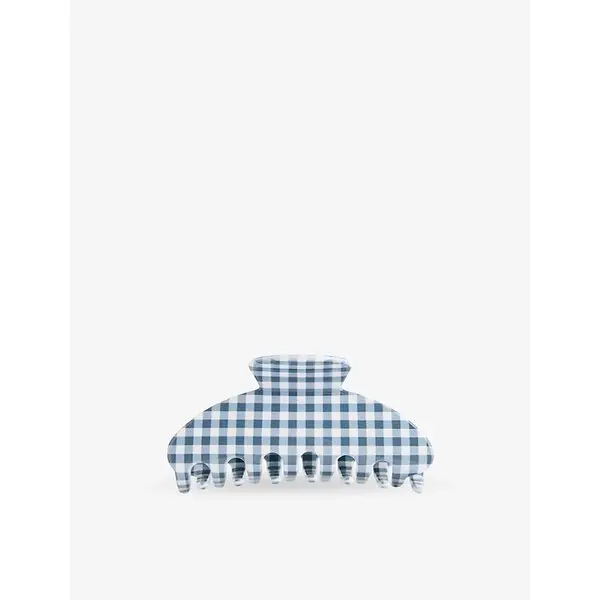 EMI JAY Cellulose-acetate Hair Clip - Navy Gingham