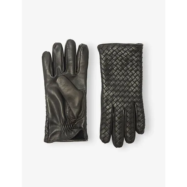 Bottega Veneta Intrecciato Leather Gloves - Fondant