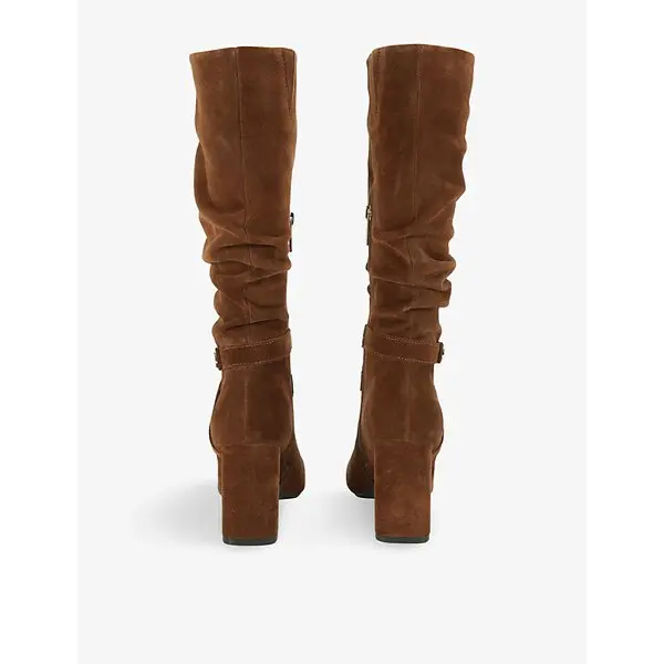 Carvela Jackpot Slouch Suede Knee-high Boots - Mid Brown