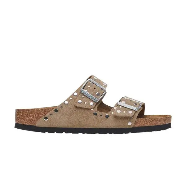 BIRKENSTOCK Arizona Rivet Suede Narrow Sandals - Grey