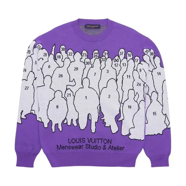 LOUIS VUITTON Studio Jacquard Crewneck Sweater - Purple