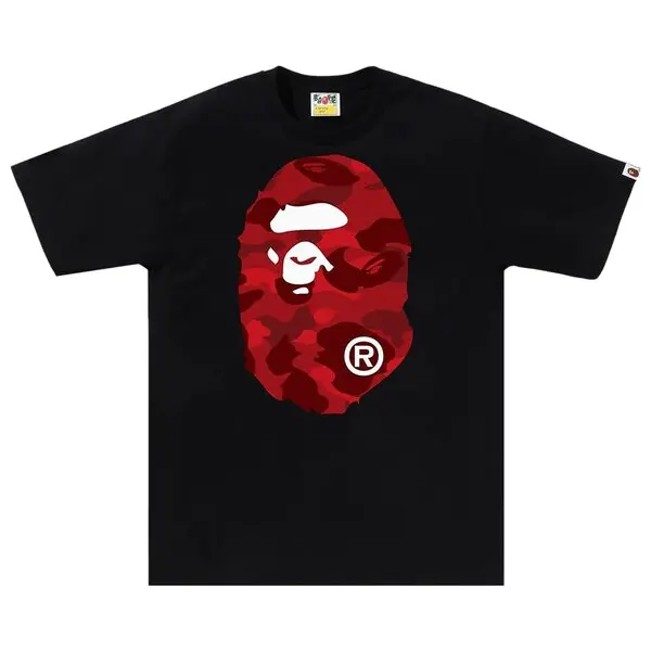 A BATHING APE Color Camo Big Ape Head Tee - Black