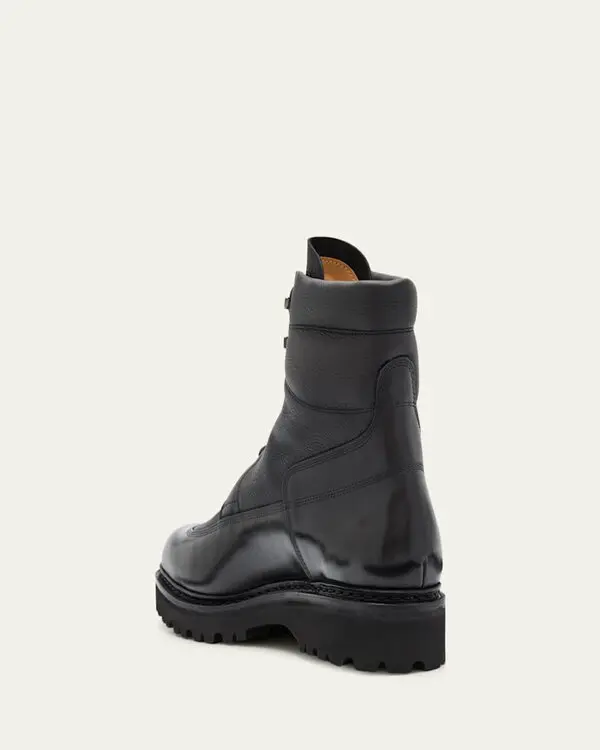 John Lobb Peak Leather Lace-up Boots With Rubber Sole