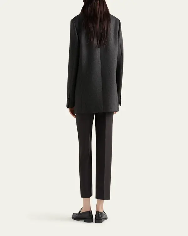 Prada Cropped Wool Check Tailored Trousers