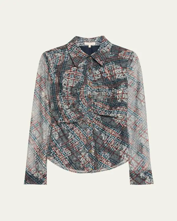 Ramy Brook Plaid Hamilton Button-front Blouse