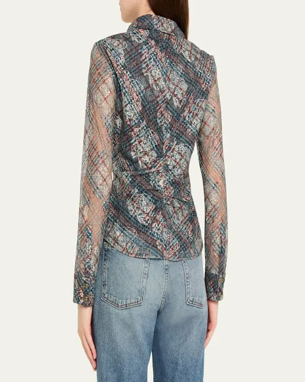 Ramy Brook Plaid Hamilton Button-front Blouse