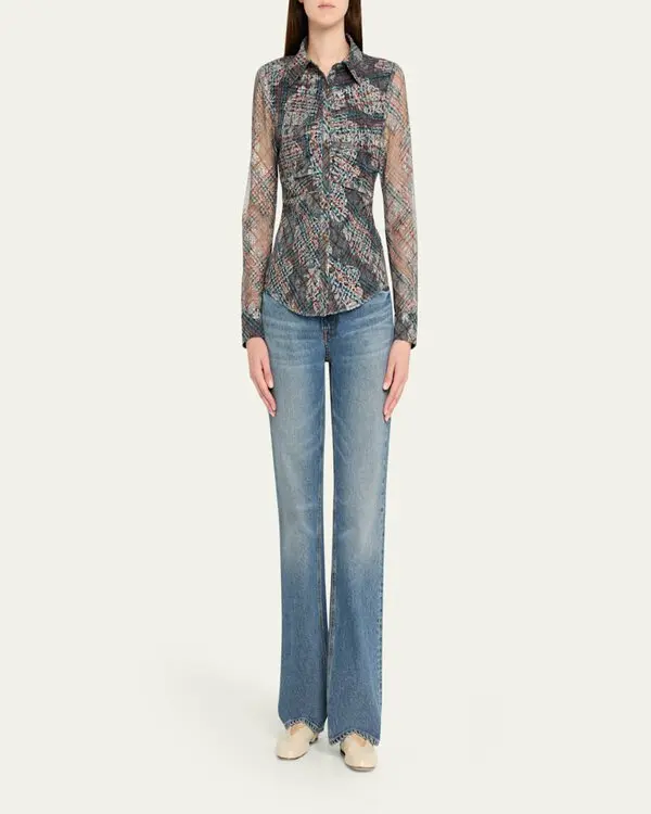 Ramy Brook Plaid Hamilton Button-front Blouse