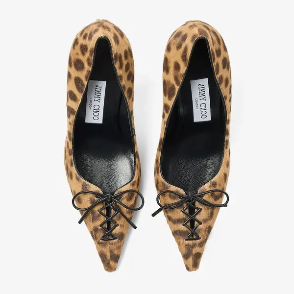 JIMMY CHOO Scarlett 95 Leopard Print Pony Pumps
