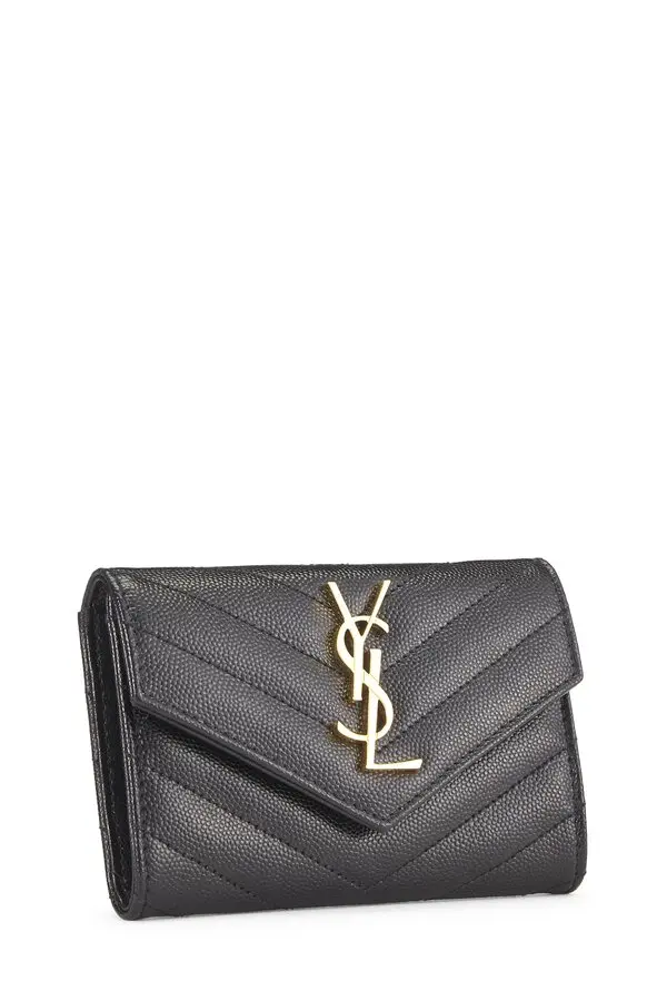 Saint Laurent Grained Calfskin Envelope Wallet