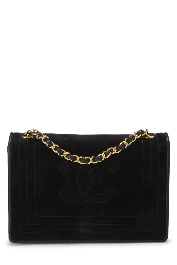 Chanel Quilted Suede Full Flap Bag